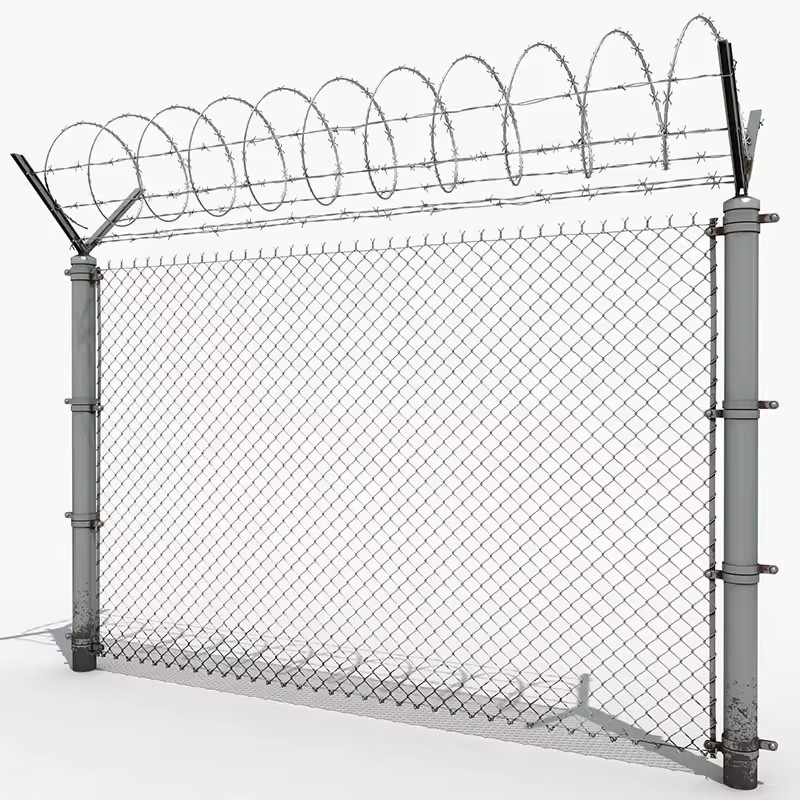 Hot-dip galvanized chain link fence barbed wire chain link temporary ...